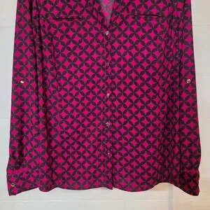 Dana Buchman | Tops | Dana Buchman Magenta Pink Black Geometric ...